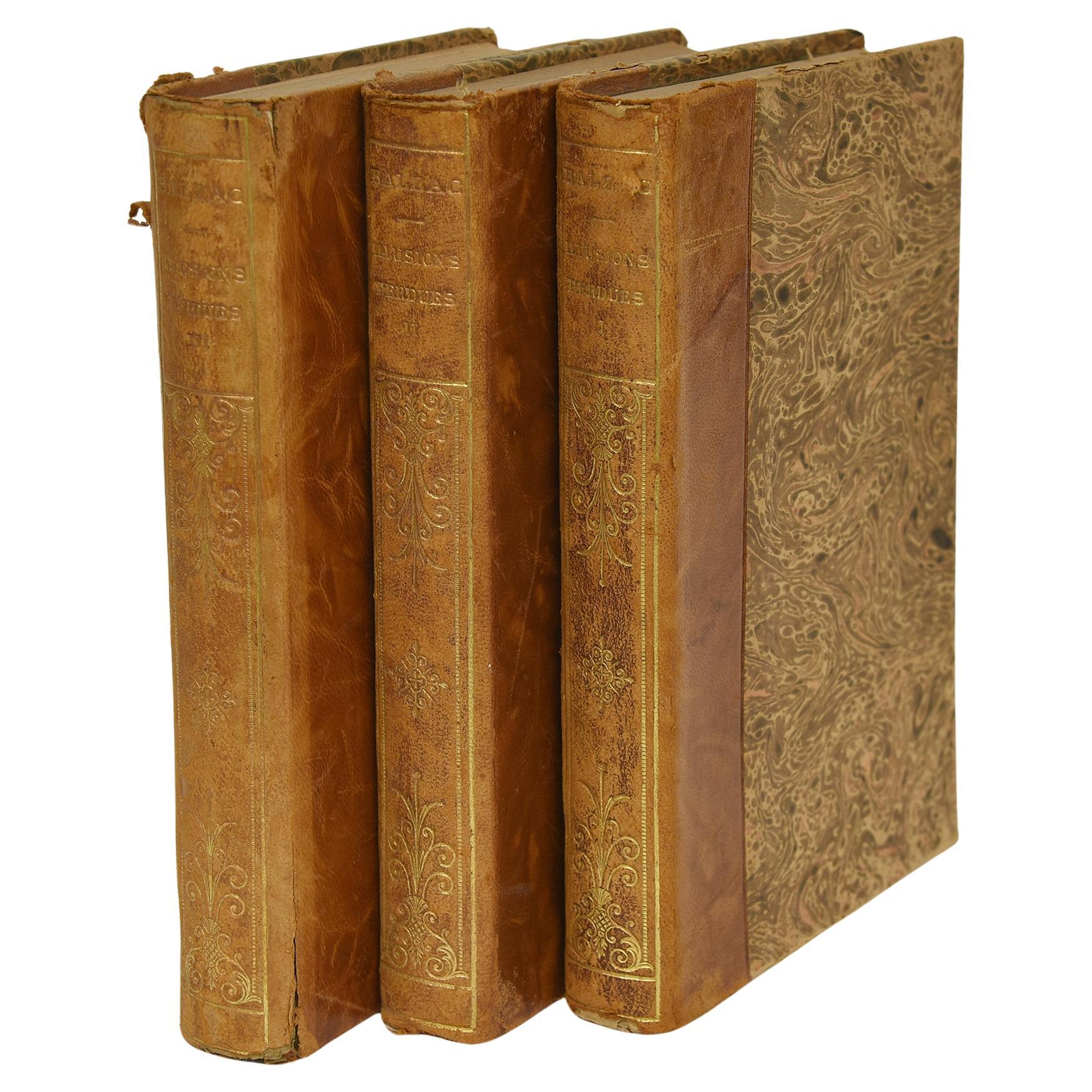 Three Ancient French Books by Balzac For Sale at 1stDibs