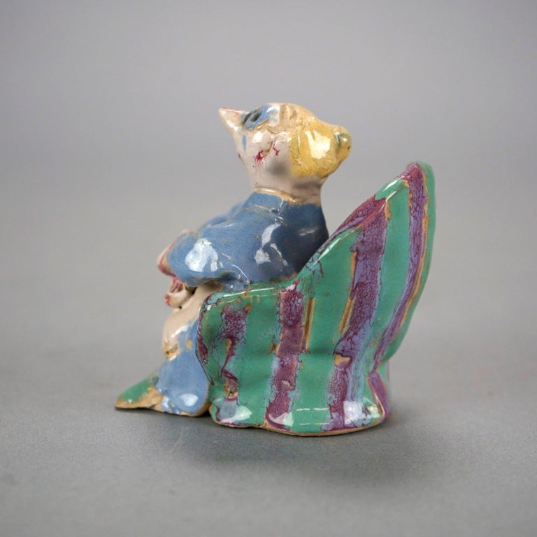 Three Antique Pottery Figurines by Overbeck, Circa 1920 at 1stDibs