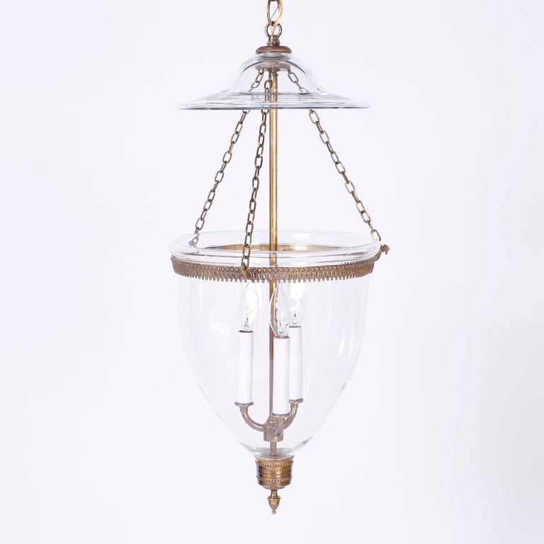 Three Antique Smoke Bell Light Fixture at 1stDibs