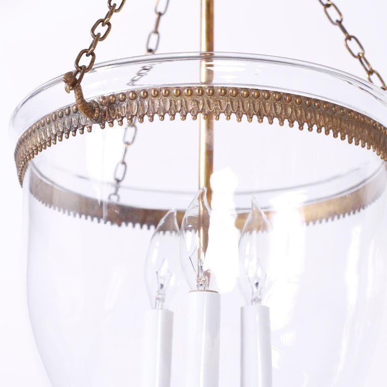 Three Antique Smoke Bell Light Fixture at 1stDibs