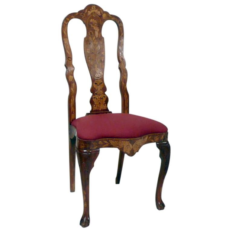 Three Baroque Style Inlaid Side Chair, Sold Singly For Sale at 1stDibs