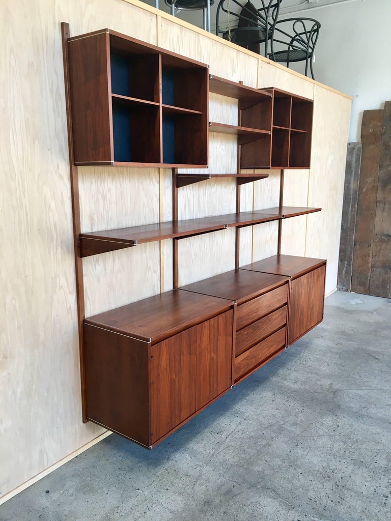 Three Bay Floating Wall Unit by Barzilay at 1stDibs