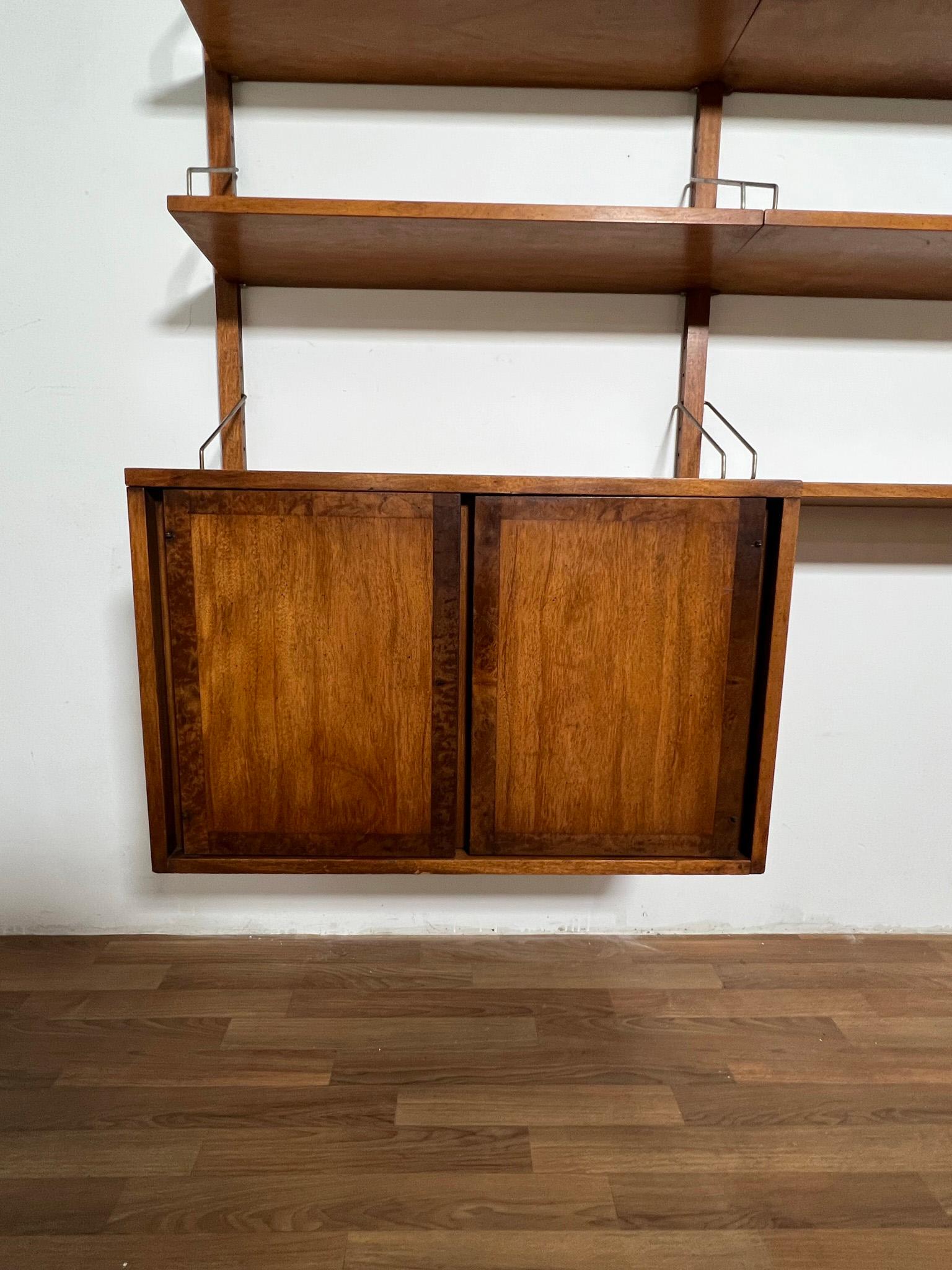 Three-Bay Midcentury "Cado" Style Wall Mounted Shelving Unit, circa ...