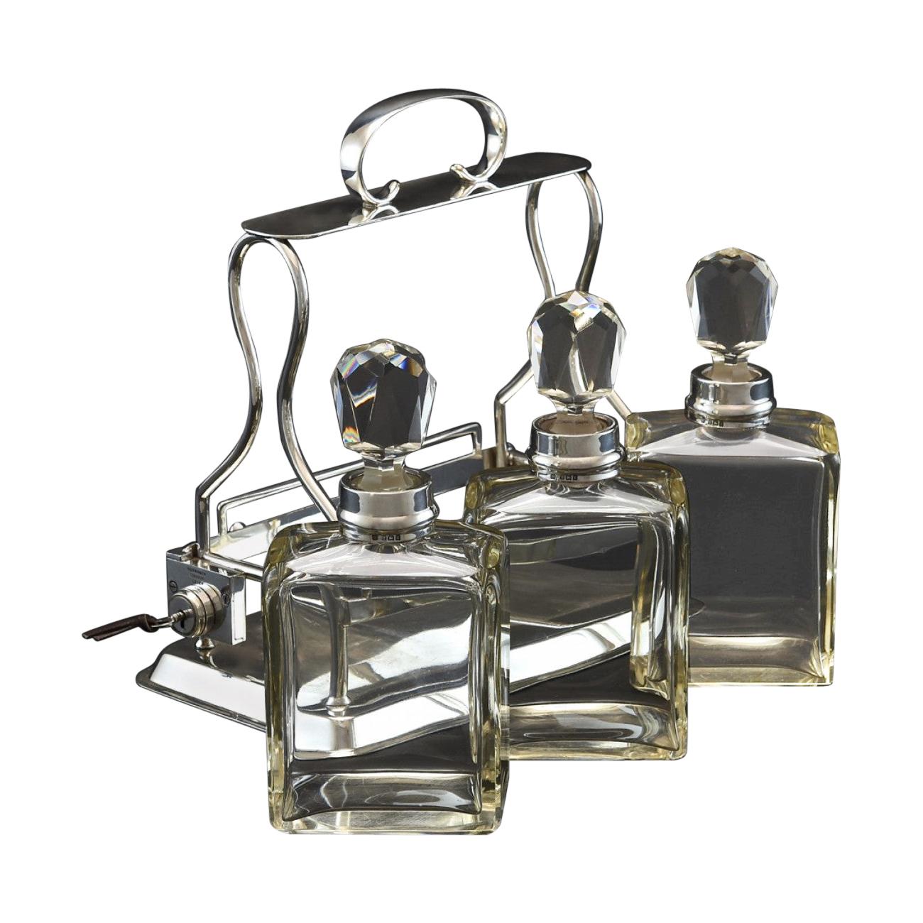 Three Bottle Tantalus, 1907 at 1stDibs