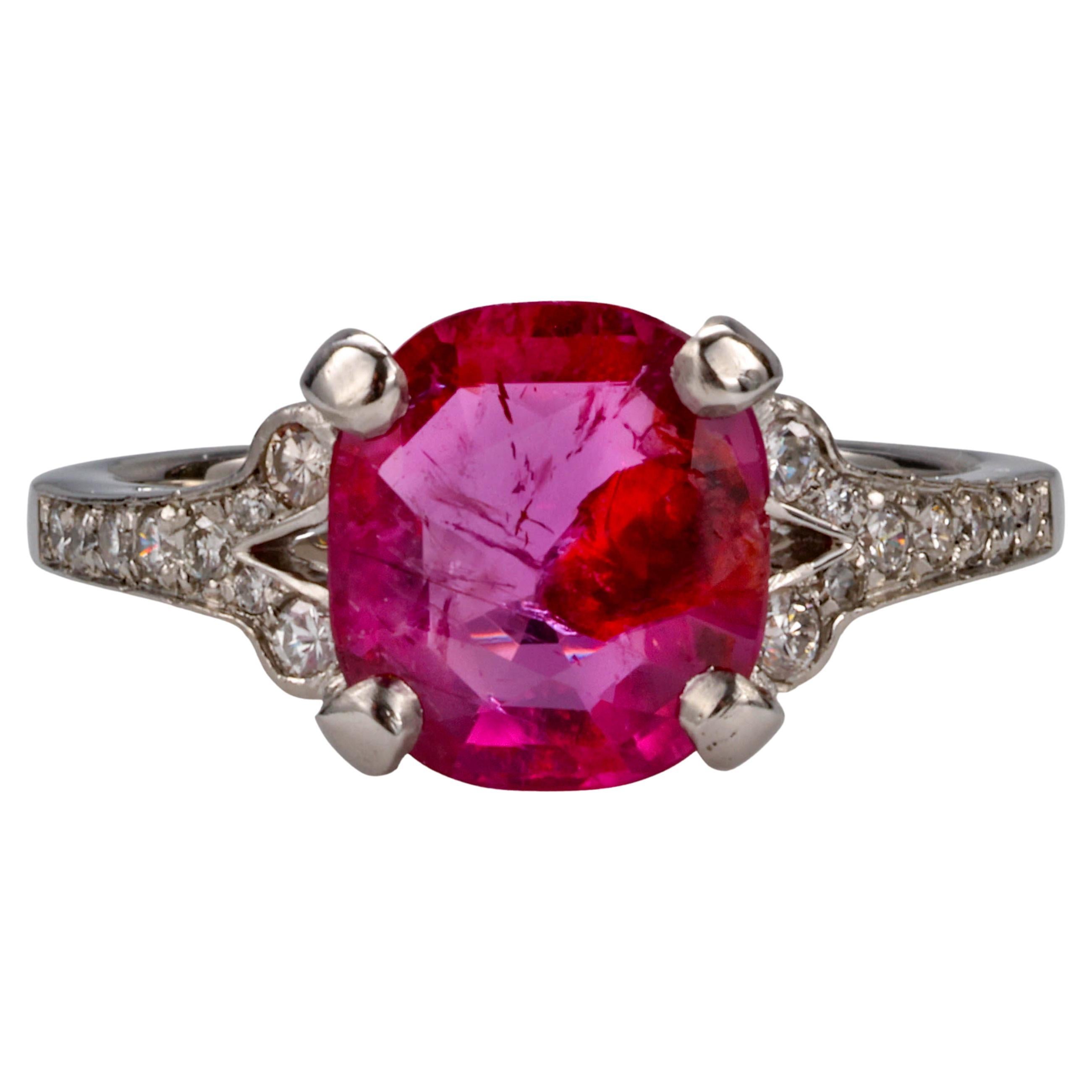 Gübelin Certified Royal Blue Burma No Heat Sapphire Diamond Ring For ...