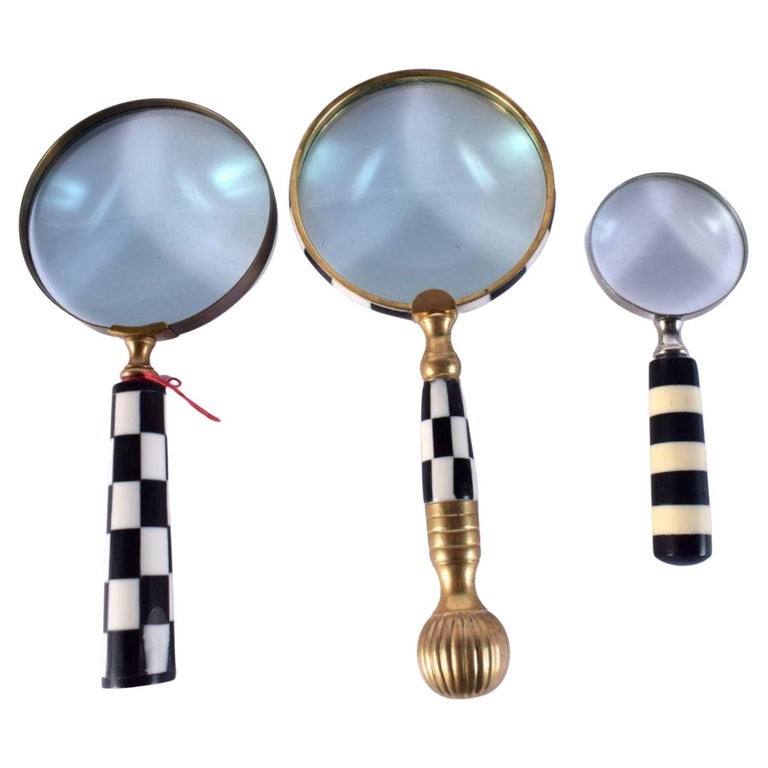 THREE CHESS BOARD MAGNIFYING GLASSES early 20th Century For Sale at 1stDibs