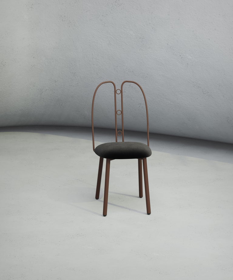 Nollie brown romantic chair design by Enrico Girotti, made in Italy by ...