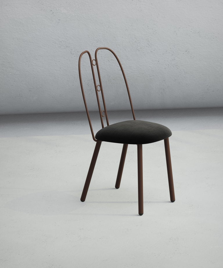 Nollie brown romantic chair design by Enrico Girotti, made in Italy by ...