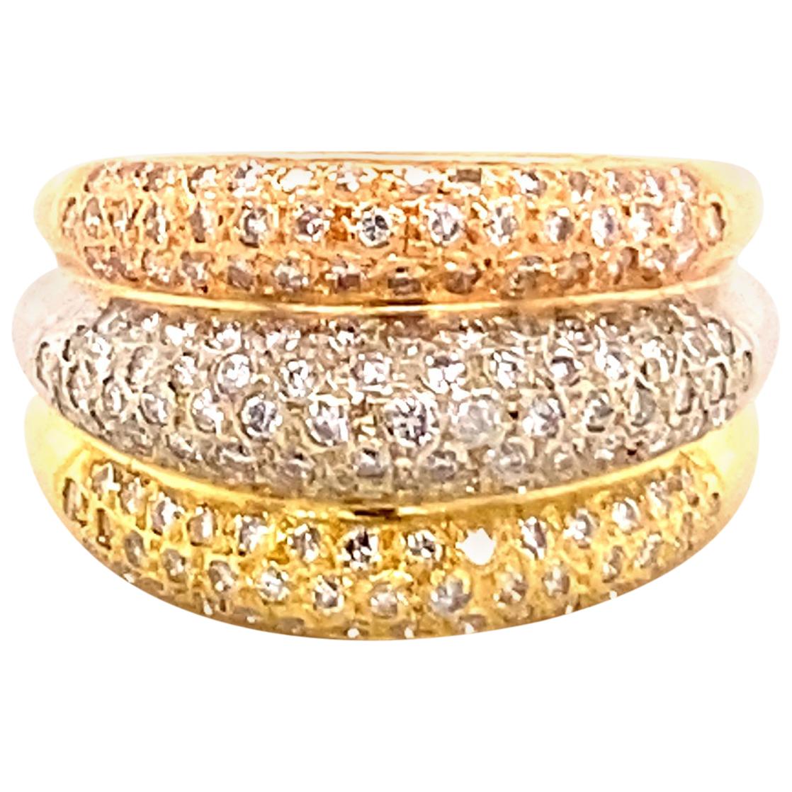 Iconic Art Deco Filigree Gold Diamond Three Stone Ring at 1stDibs | art ...