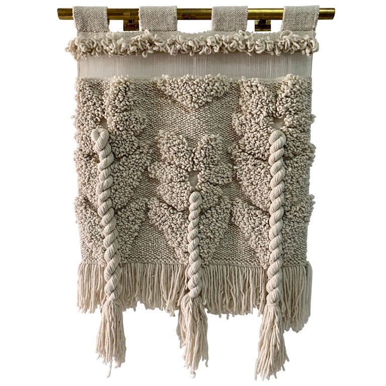 "Three Cords", 100% Natural Handwoven Wool Tapestry at 1stDibs