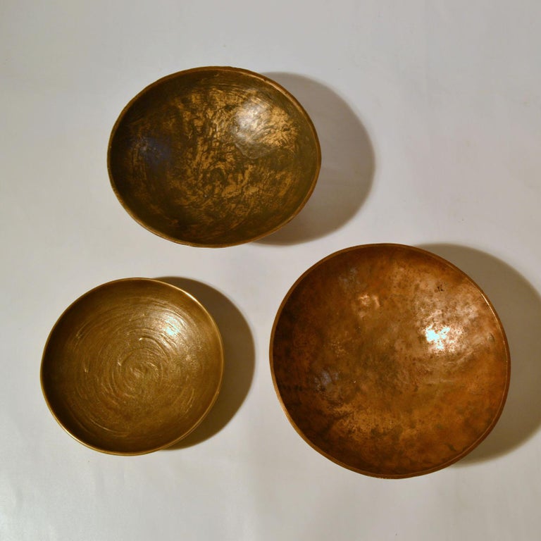 Three Decorative Bronze Mid-Century Modern Bowls at 1stDibs
