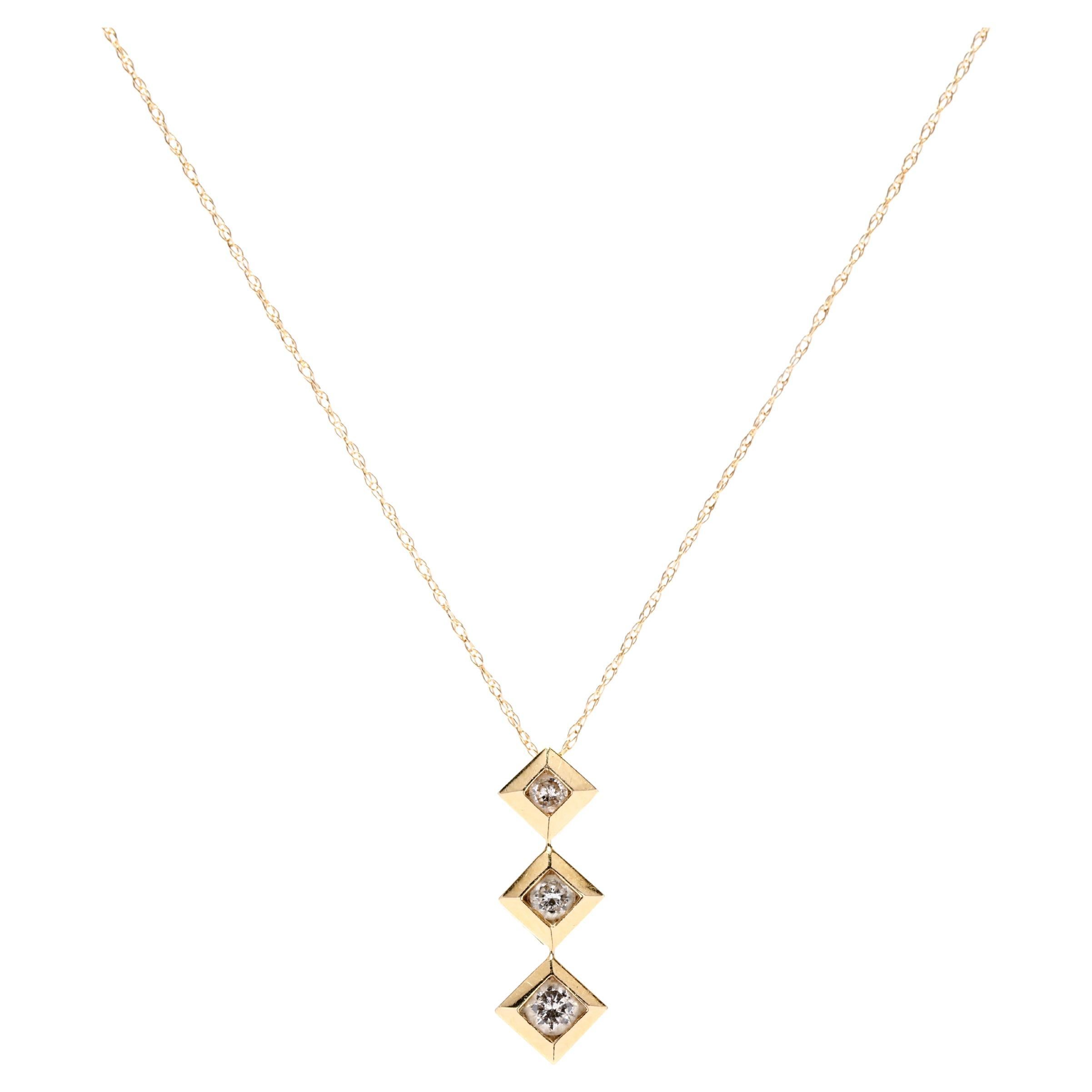 Mimi So Diamond Yellow Gold Piece Swing Necklace at 1stDibs