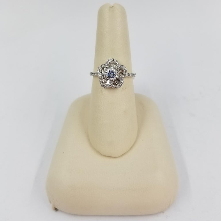 Three Dimensional Diamond Flower Ring For Sale at 1stDibs