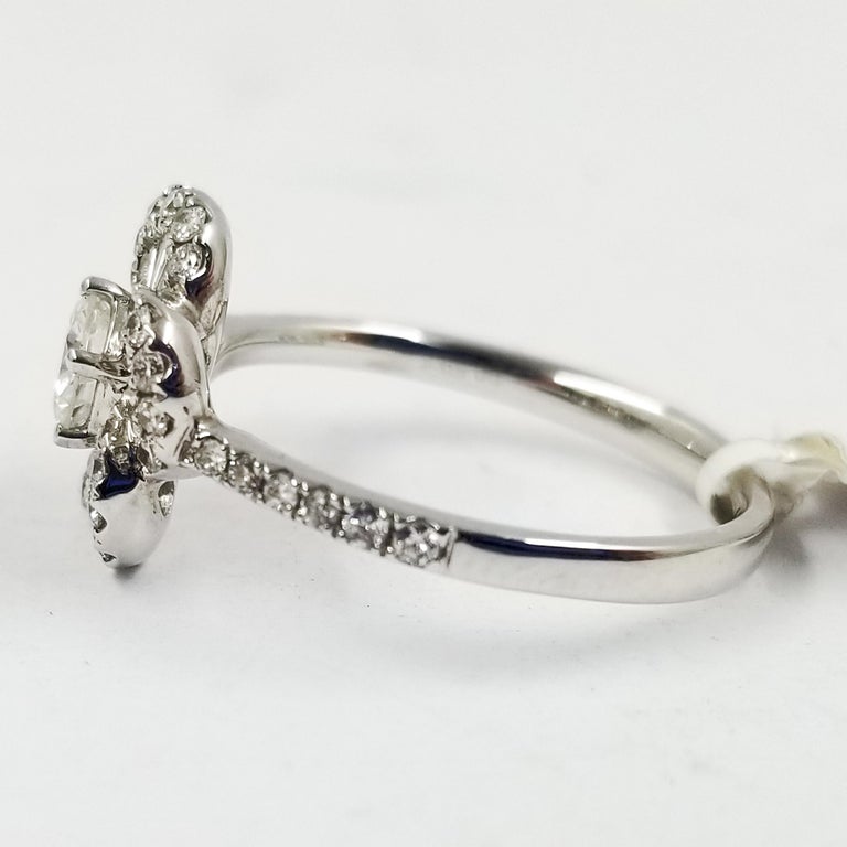 Three Dimensional Diamond Flower Ring For Sale at 1stDibs