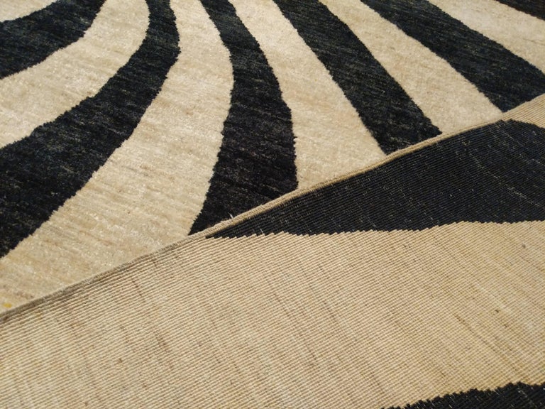 Three Dimensional Ivory/Black Vortex Design Rug at 1stDibs