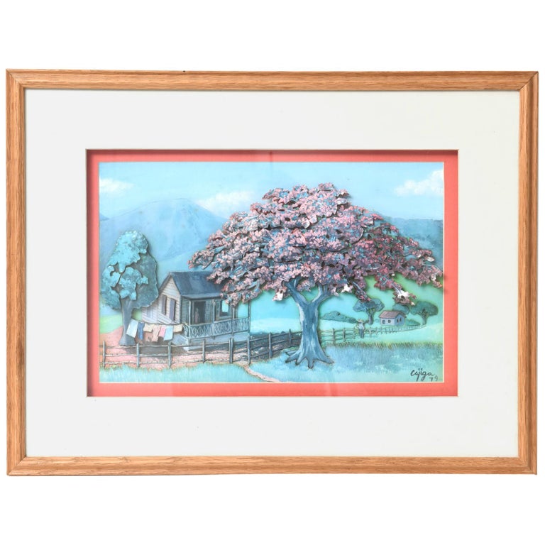 Three Dimensional Original Landscape Painting by Luis Germán Cajiga ...