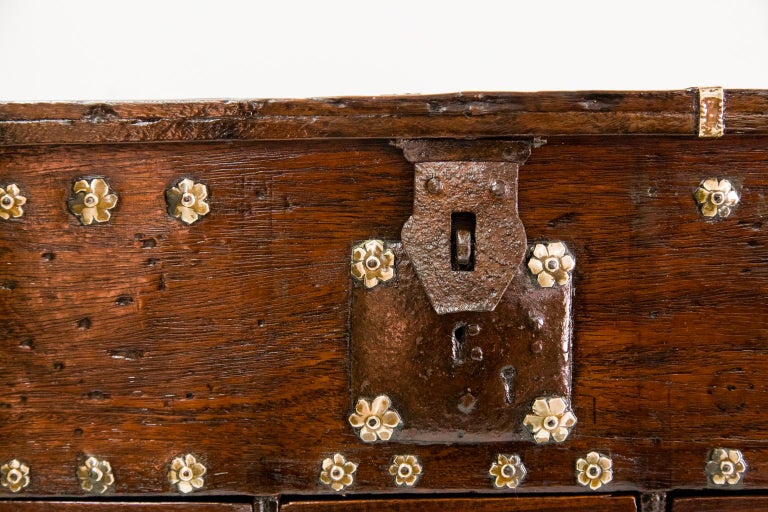 Three-Drawer Brass Bound Chest For Sale at 1stDibs