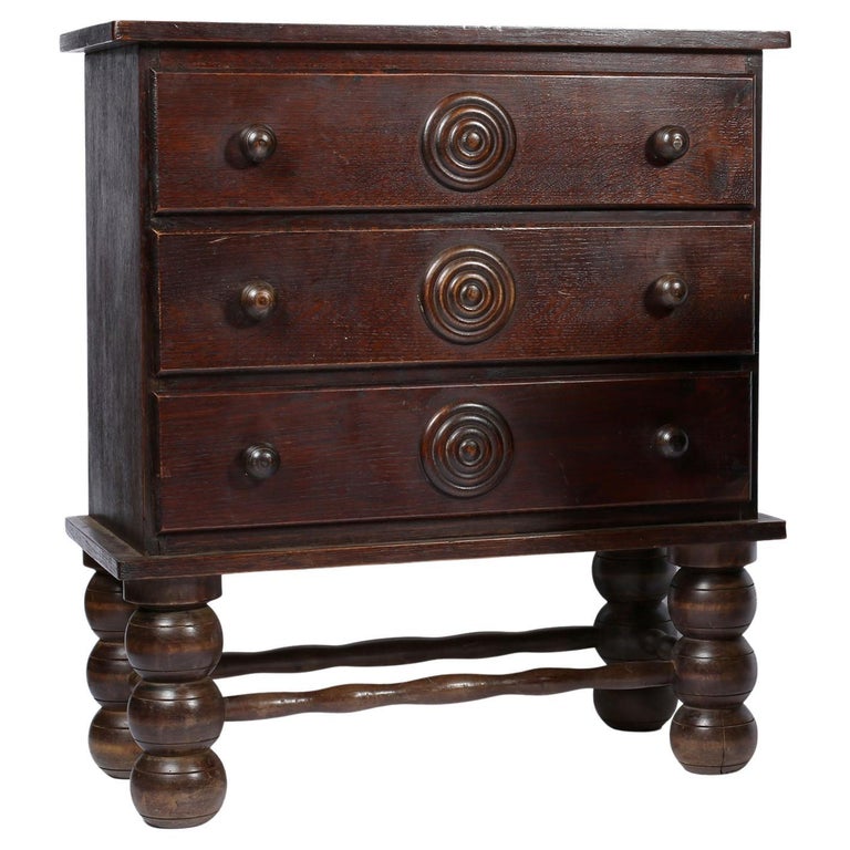 Three Drawer Chest of Drawers by Charles Dudouyt For Sale at 1stDibs