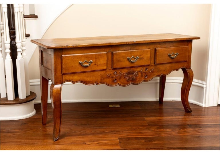 Three Drawer Country French Console Table For Sale at 1stDibs