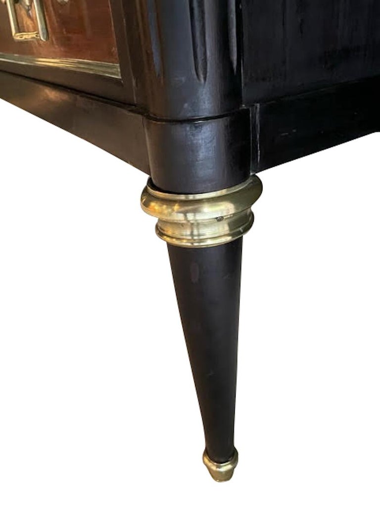 Three Drawer Elm Wood with Ebonized Frame Commode, France, 1980s For ...