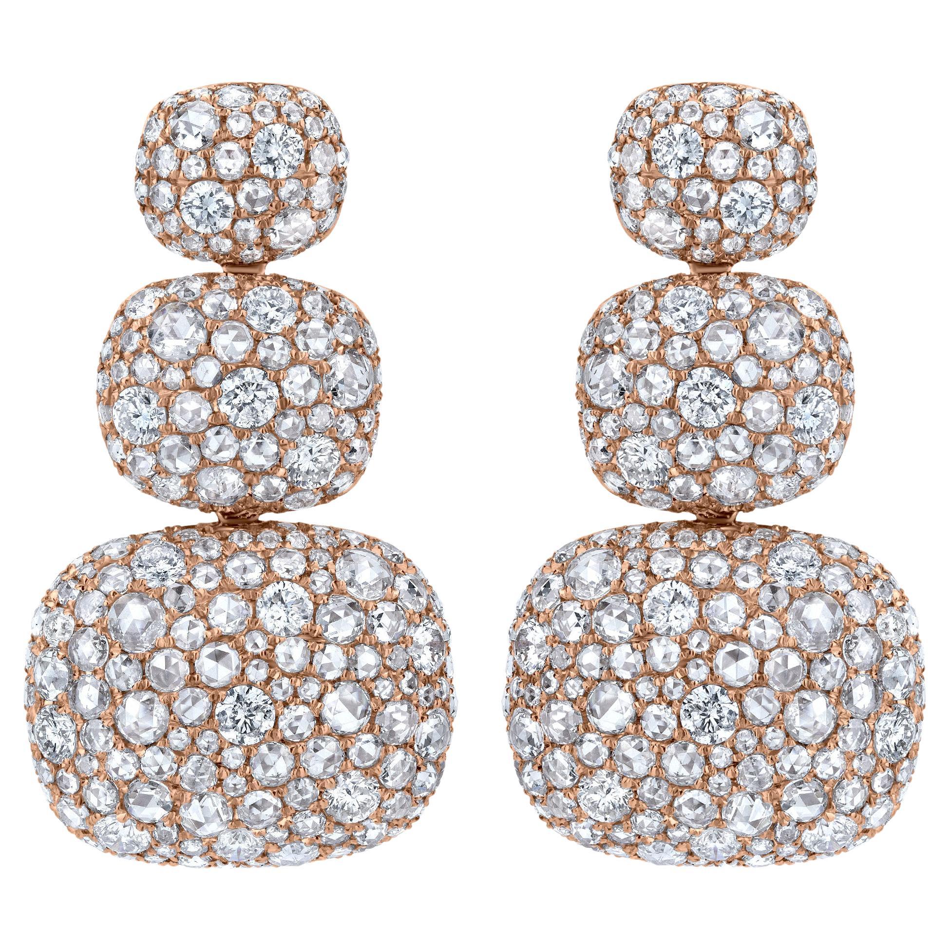 Foiled Rose Cut Diamond Earrings c1780s at 1stDibs