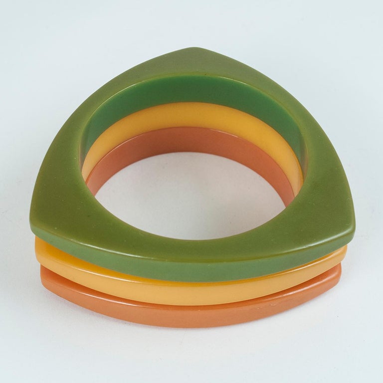 Three Early to Mid-20th Century Bakelite Bangle Bracelets at 1stDibs