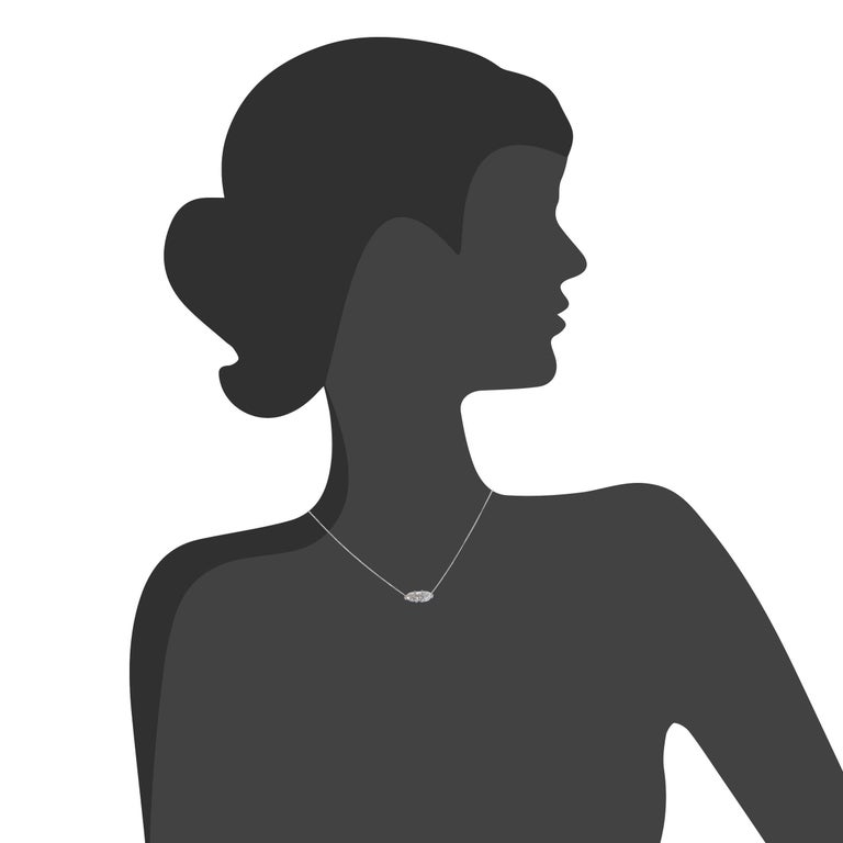 Three Fancy Diamond Horizontal Necklace For Sale at 1stDibs