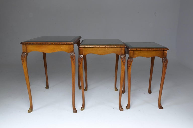 Three French Vintage Bookmatch Nesting Tables, 1960s-1970s For Sale at ...