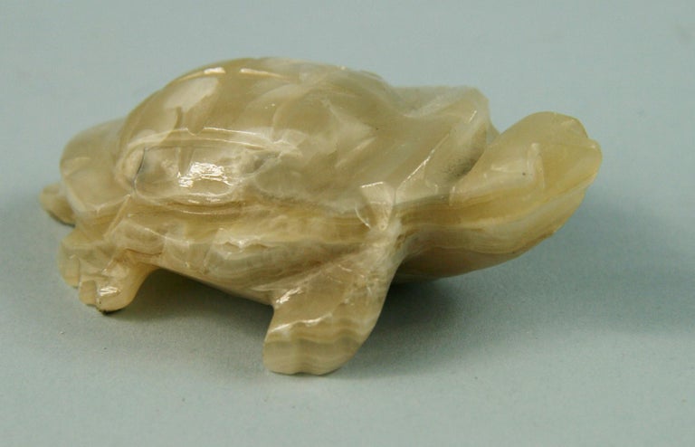 Three Hand Carved Marble Folk Art Turtles For Sale at 1stDibs