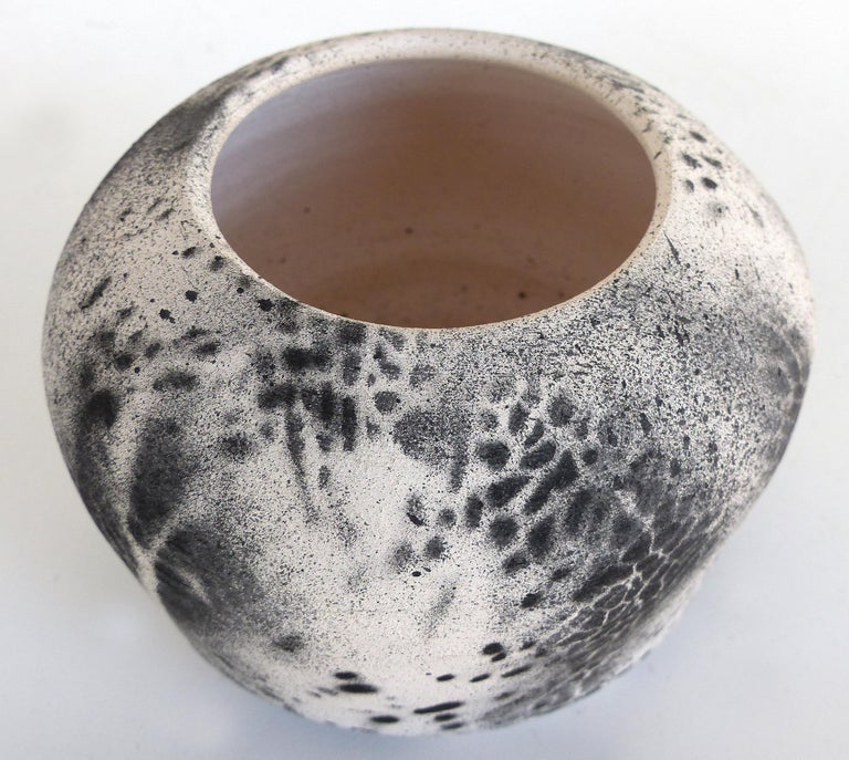 Three Hand Turned Ceramic Black and White Vessels by Ceramicist Gary ...