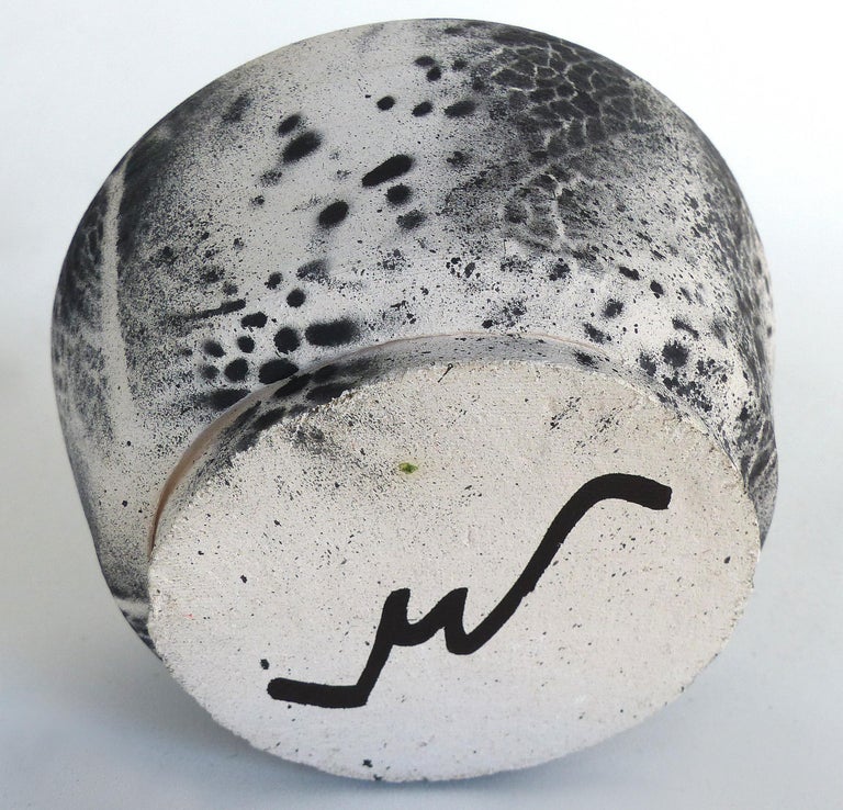 Three Hand Turned Ceramic Black and White Vessels by Ceramicist Gary ...