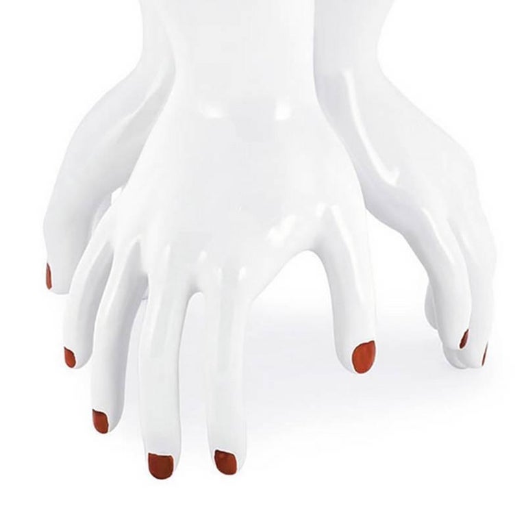 Three Hands Vase in White Ceramic For Sale at 1stDibs | hand vase ...