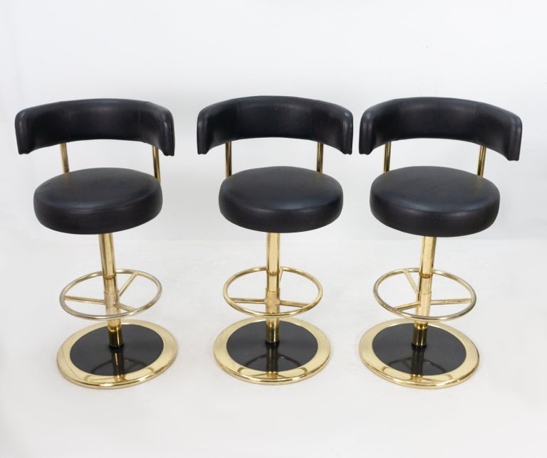 Three “Jupiter” Brass Bar Stools, Börje Johanson at 1stDibs | borje ...