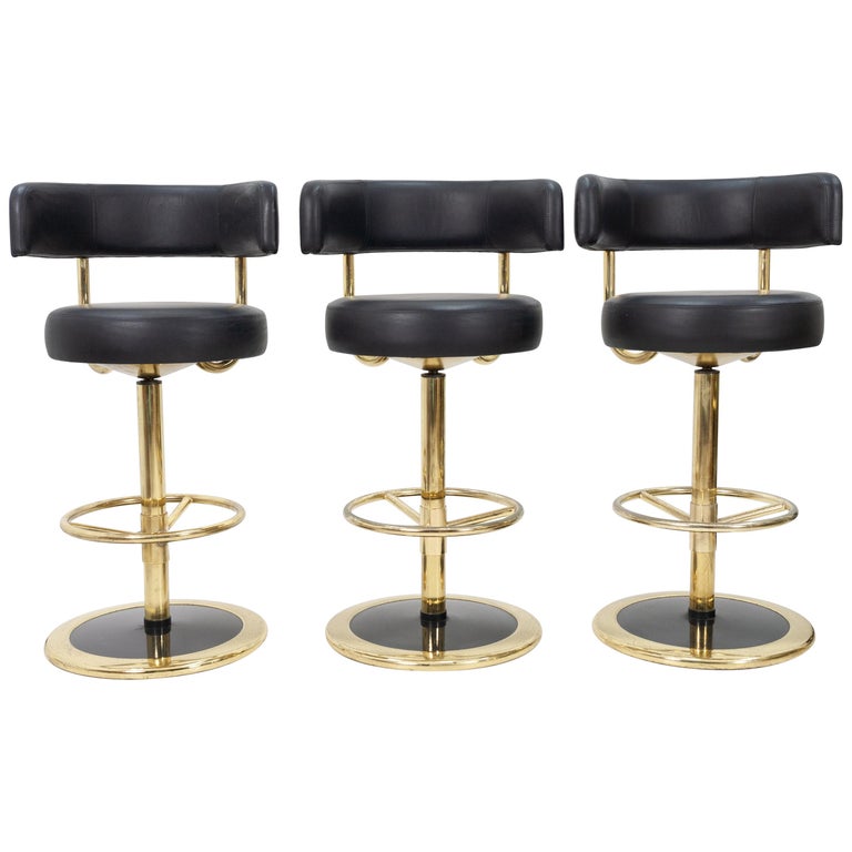 Three “Jupiter” Brass Bar Stools, Börje Johanson at 1stDibs | borje ...
