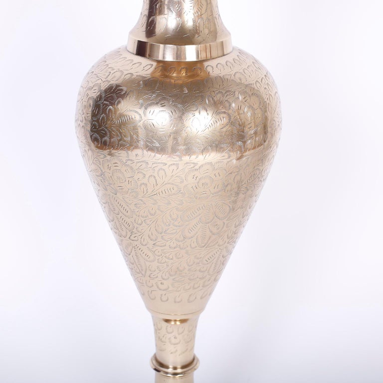 Three Large Anglo-Indian Brass and Enamel Urns at 1stDibs