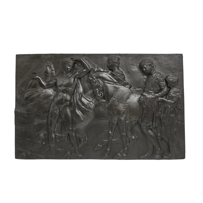 Three Large Bronzed Plaster Reliefs of Classical Scenes, 19th Century ...