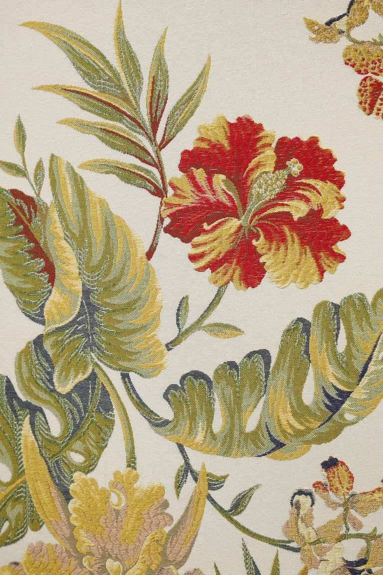 Three-leaf Louis XV style screen in molded wood and embroidered fabric ...