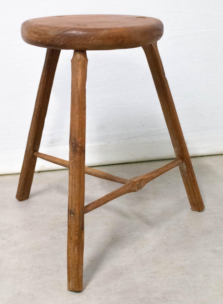Three-Leg Acacia Stool or Milking Stool Midcentury French For Sale at ...