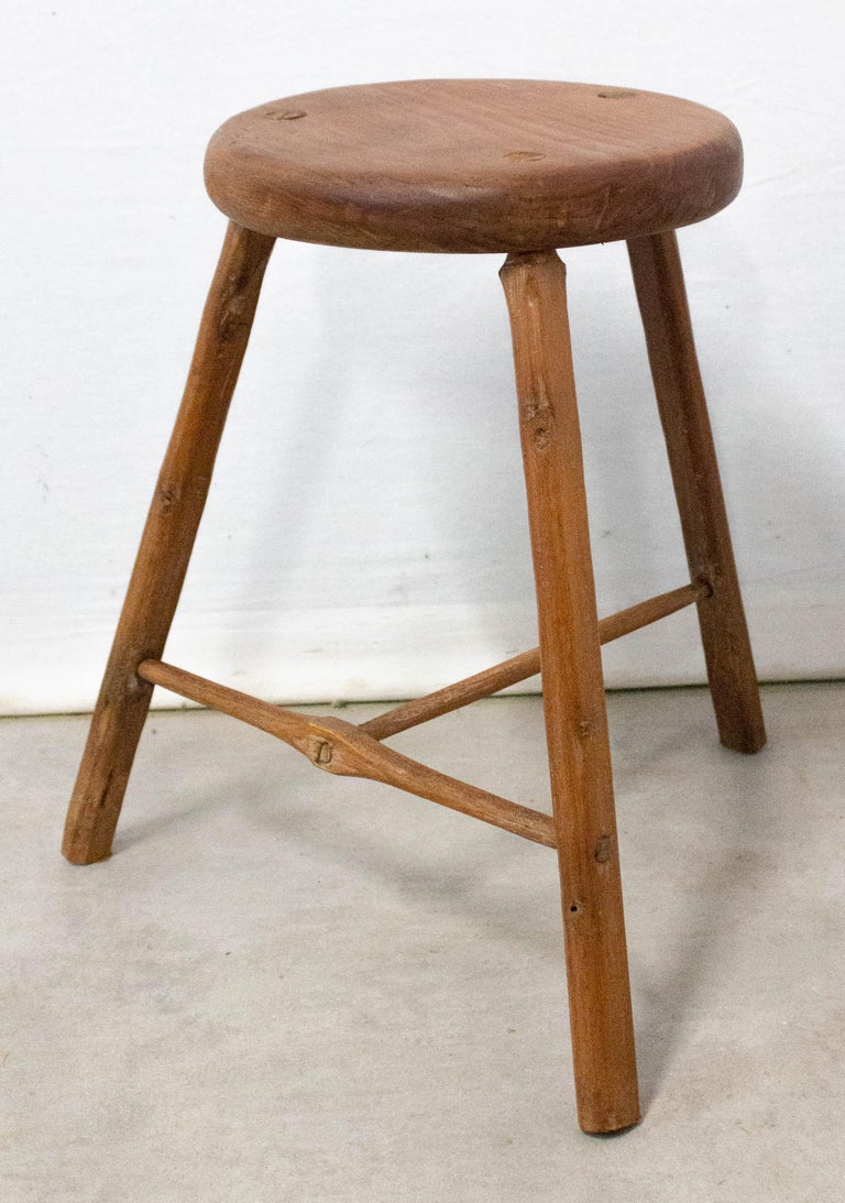 Three-Leg Acacia Stool or Milking Stool Midcentury French For Sale at ...