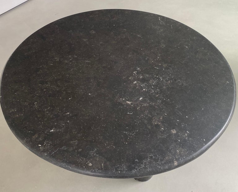 Three-Legged Midcentury Inspired Petite Granite Stone Table For Sale at ...