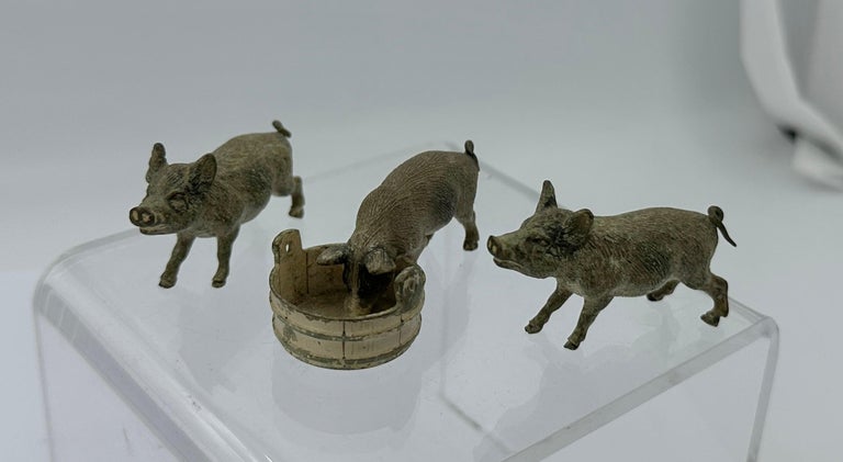 Three Little Pigs Piglets Austrian Vienna Bronze circa 1900 Geschutzt ...