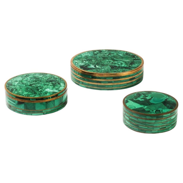 Three Malachite Table Boxes For Sale at 1stDibs