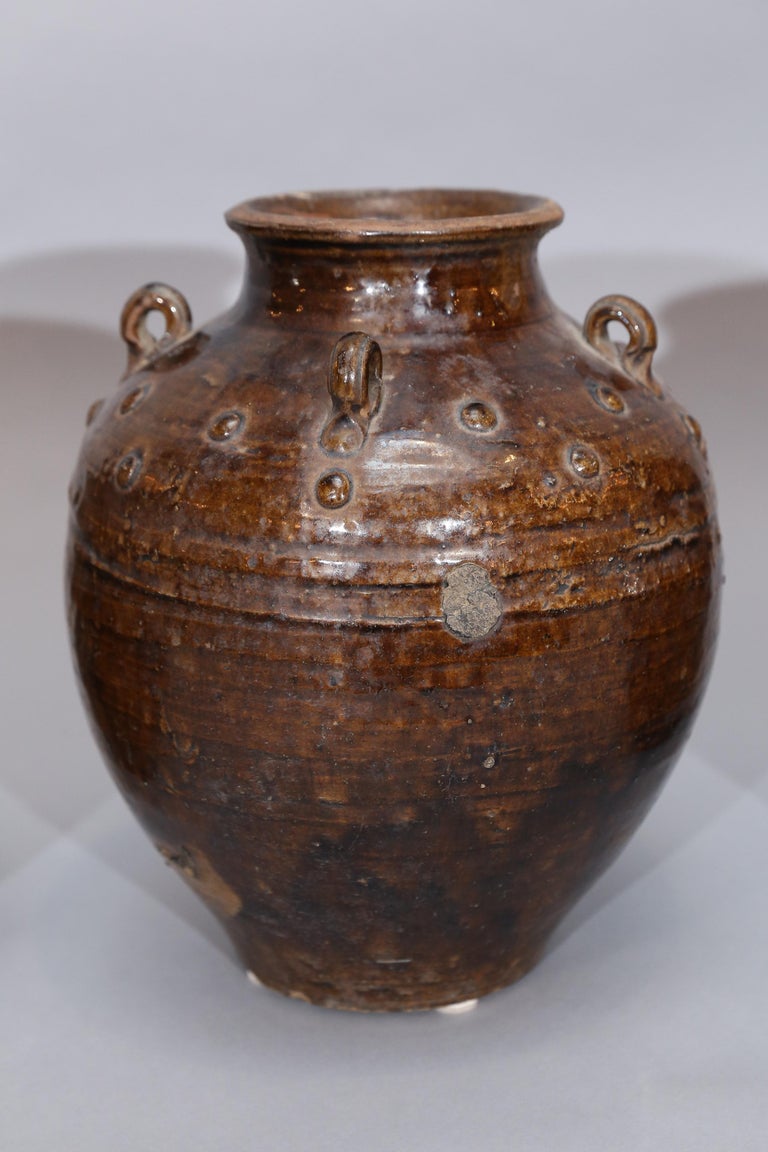 Three Martaban Stoneware Pots in Various Sizes and Designs For Sale at ...