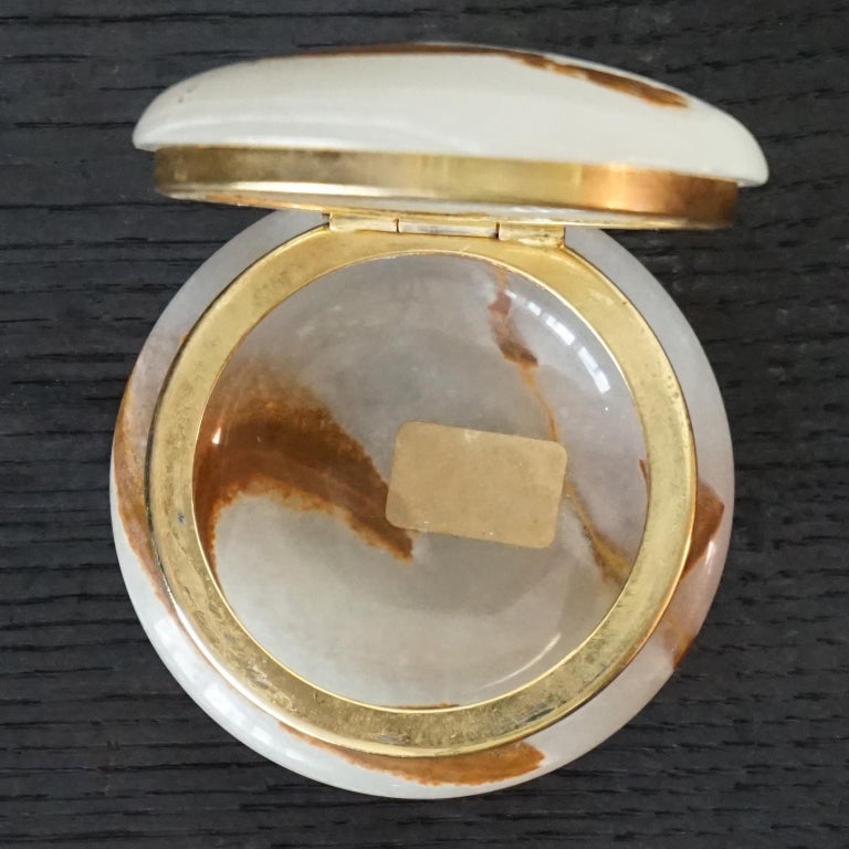 Three MCM Italian Alabaster and Brass Claw Dolphin Footed Lidded ...