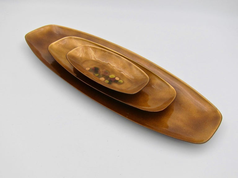 Three Mid-Century Modern Enamel on Copper Trays at 1stDibs
