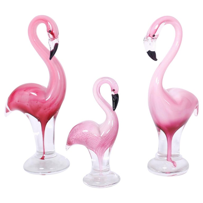 Three Murano Glass Flamingos at 1stDibs