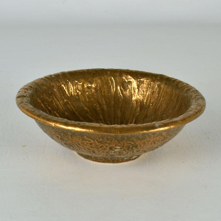 Three Organic Hand Crafted Cast Bronze Bowls, 1970's For Sale at 1stDibs