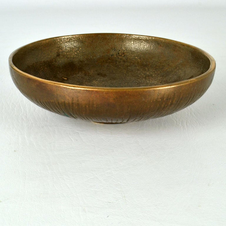 Three Organic Hand Crafted Cast Bronze Bowls, 1970's For Sale at 1stDibs