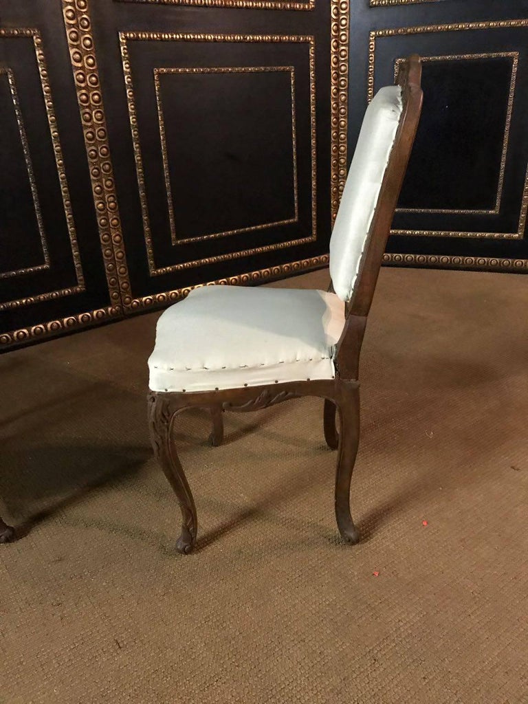 Three Original Antique Baroque Chairs, circa 1740 Solid Walnut Wood ...