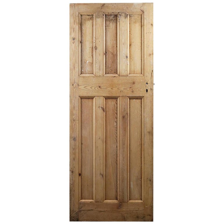Three over Three Old Pine Internal Door, 20th Century For Sale at 1stDibs